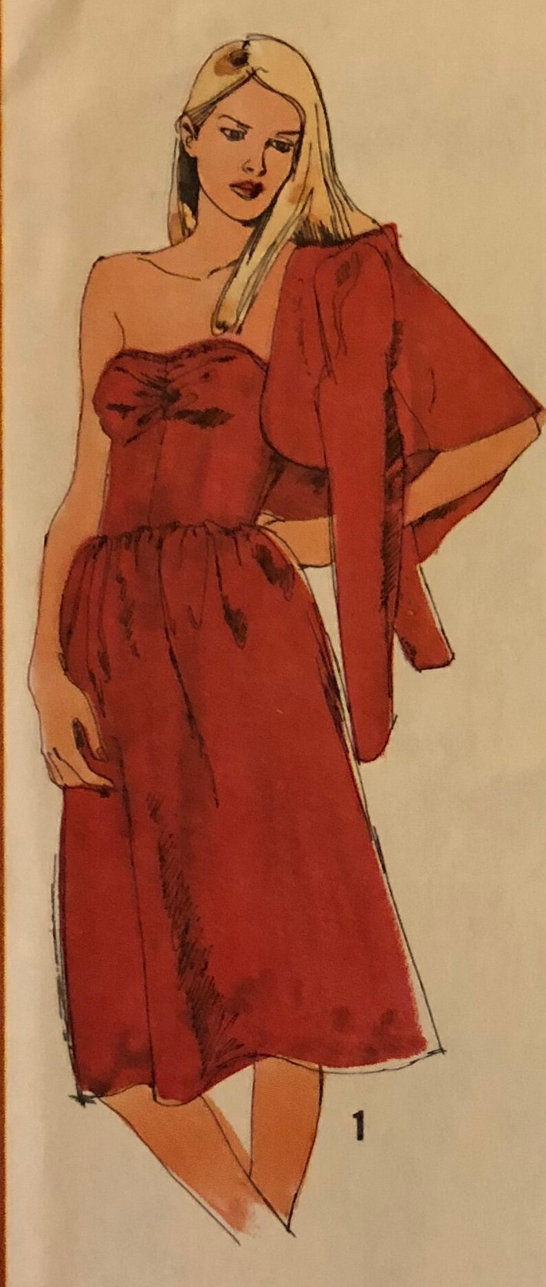 VTG 9569 Simplicity (1980). Misses' Strapless Dress and Bolero Jacket ...