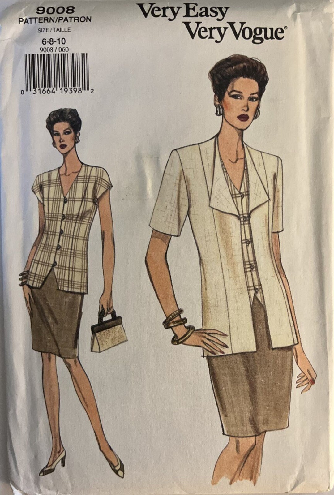 VTG 9008 Vogue (1994). Very Easy Very Vogue. Misses' Jacket, Top, Skirt ...