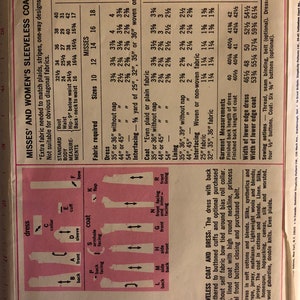 VTG 8705 Simplicity (1970). Misses' Sleeveless Coat & Dress. Size 10 or ...