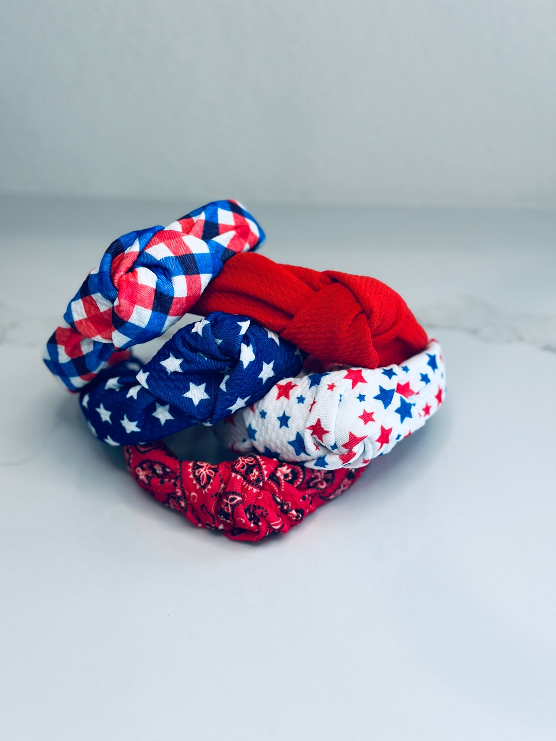 4th of July Knotted Headbands, Memorial Day Headbands, Stars Hard Knot ...