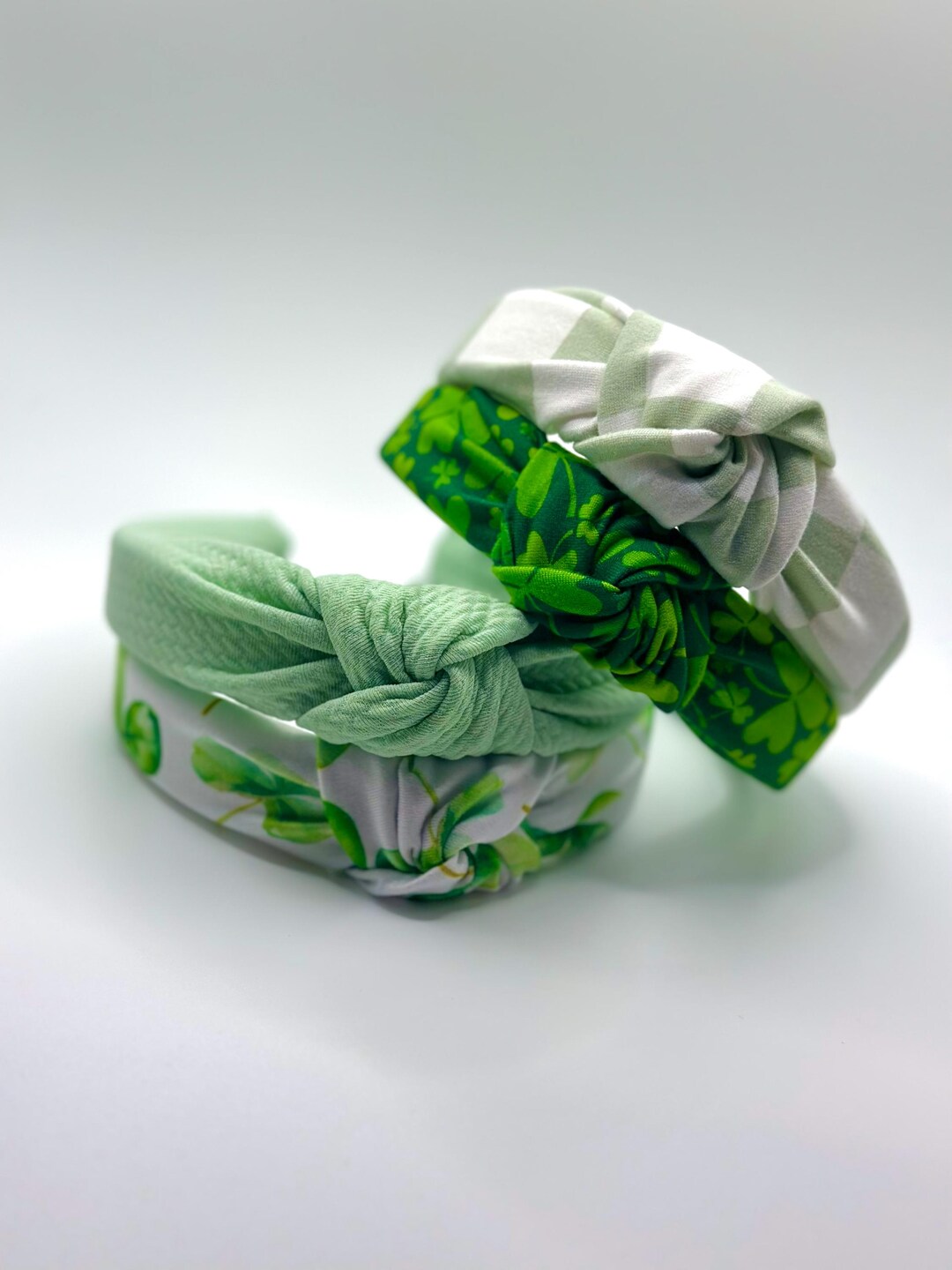St. Patricks Day Day Knotted Headbands, Clover Headbands, Hard Knot ...
