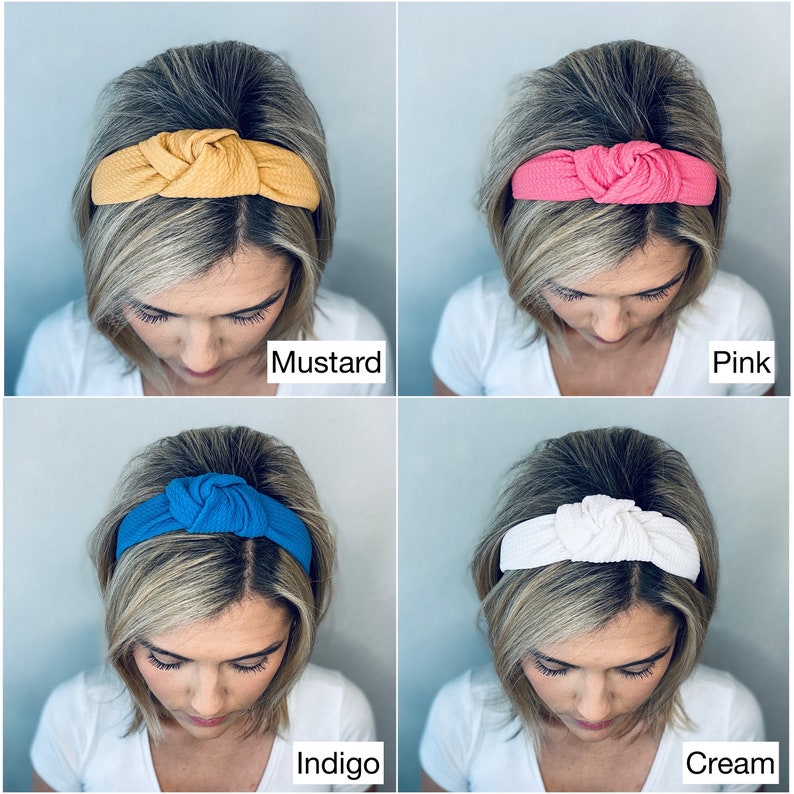 Solid Color Knotted Headbands, Hard Knot Headbands, Knotted Headband ...