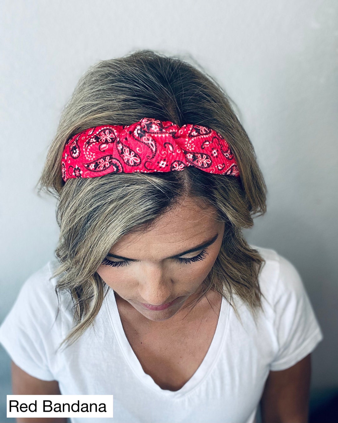Bandana Knotted Headbands, Red Bandana Headbands, Hard Knot Headbands ...
