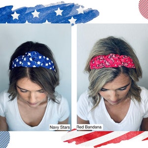 4th of July Knotted Headbands, Memorial Day Headbands, Stars Hard Knot ...