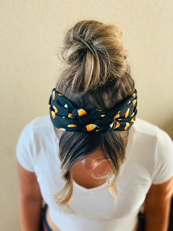 Halloween Candy Corn Chunky Sailor Knot Headband Adult Soft | Etsy