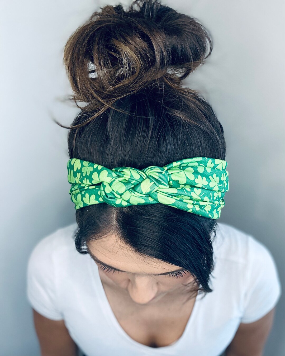 St Patricks Day Sailor Knot Headband, Clover Adult Soft and Stretchy ...