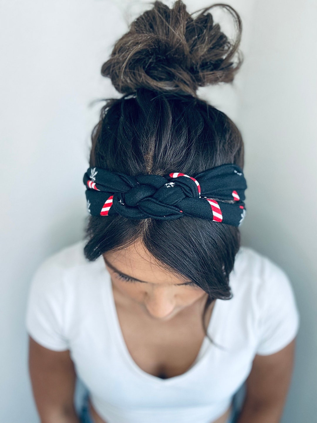 Christmas Candy Cane Chunky Sailor Knot Headband, Adult Soft and ...