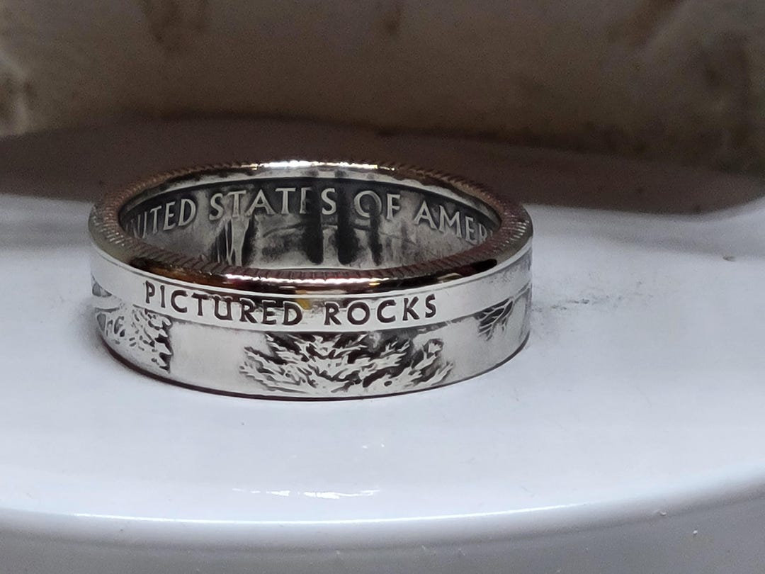 Pictured Rocks, MI. Size 9 State Quarter Coin Ring - Etsy