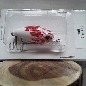 Custom Painted 1.5 Inch Crank Bait " RED HEAD " Crappie Bug Fishing ...