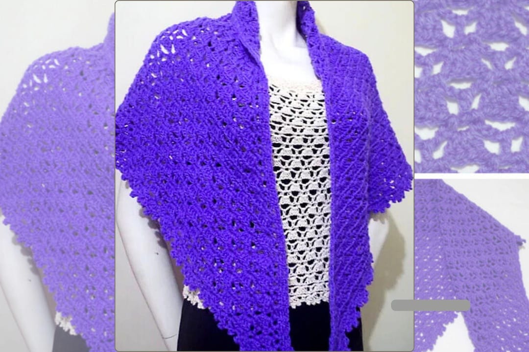 Emma Prayer Shawl Crochet Pattern: Easy Triangle Shawl (PDF Download ...