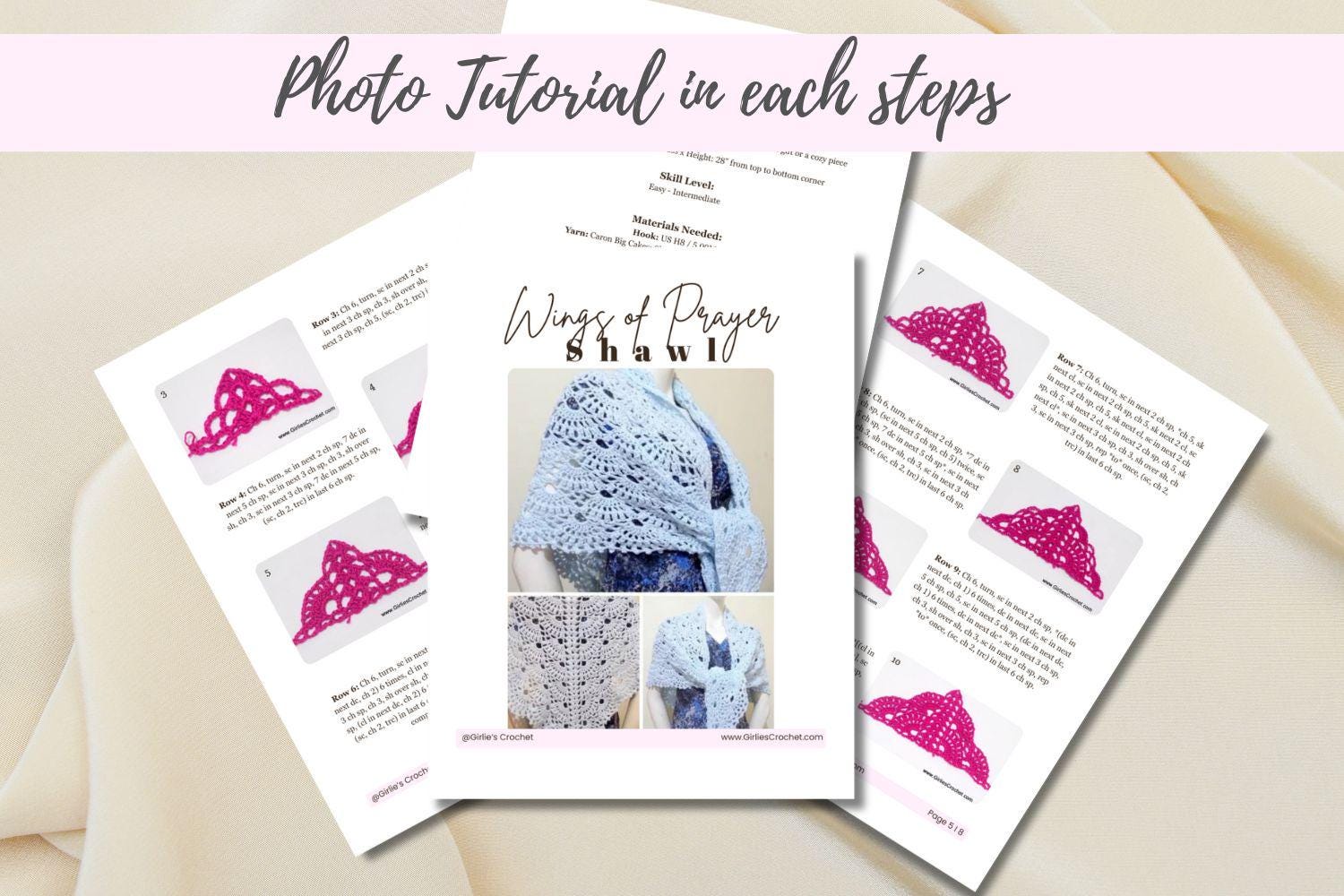 Wings of Prayer Shawl Crochet Pattern | Triangular Prayer Shawl | PDF ...