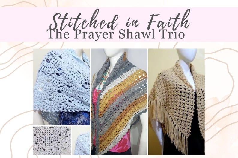 Crochet Prayer Shawl Pattern Bundle: 3 Easy Triangle Shawls (PDF ...