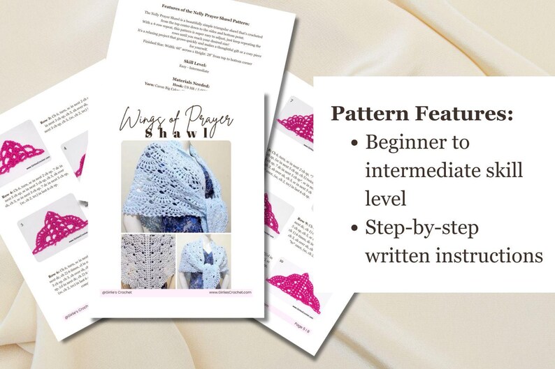 Wings of Prayer Shawl Crochet Pattern | Easy Triangular Shawl (PDF) - Etsy