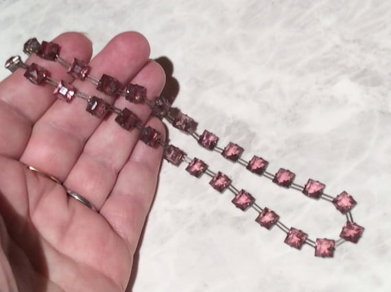 Antique Art Deco Rivière Silver Amethyst Paste Glass … - Gem