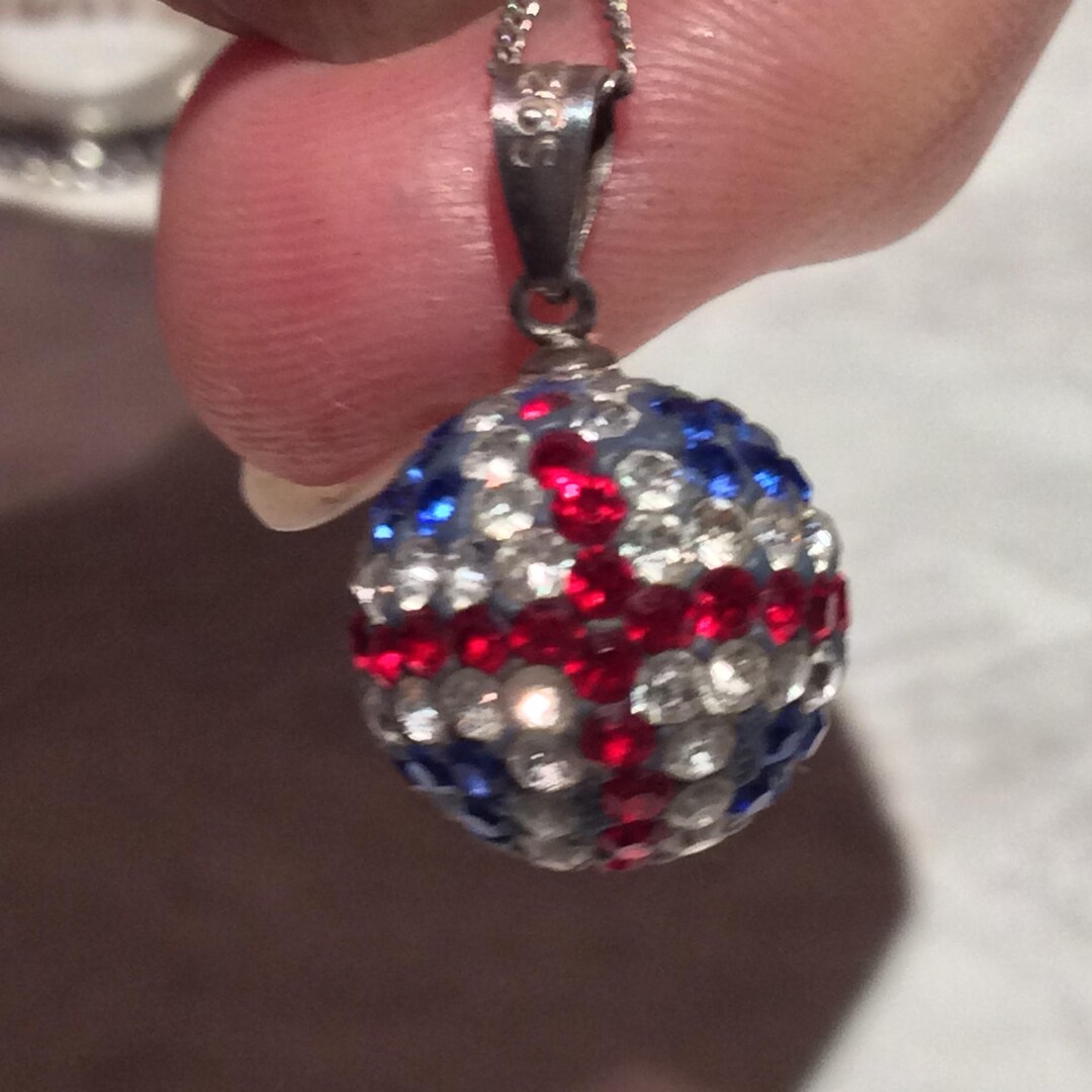 Vintage Orb Union Jack Paste Silver Pendant Necklace - Etsy