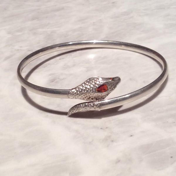 Silver Snake Bangle - Etsy