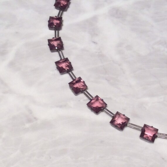 Antique Art Deco Rivière Silver Amethyst Paste Glass … - Gem
