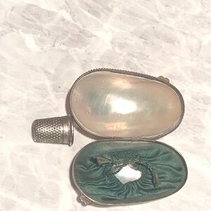 Antique Shell Thimble Lined Holder - With Antique Thimble - 1880 - Etsy