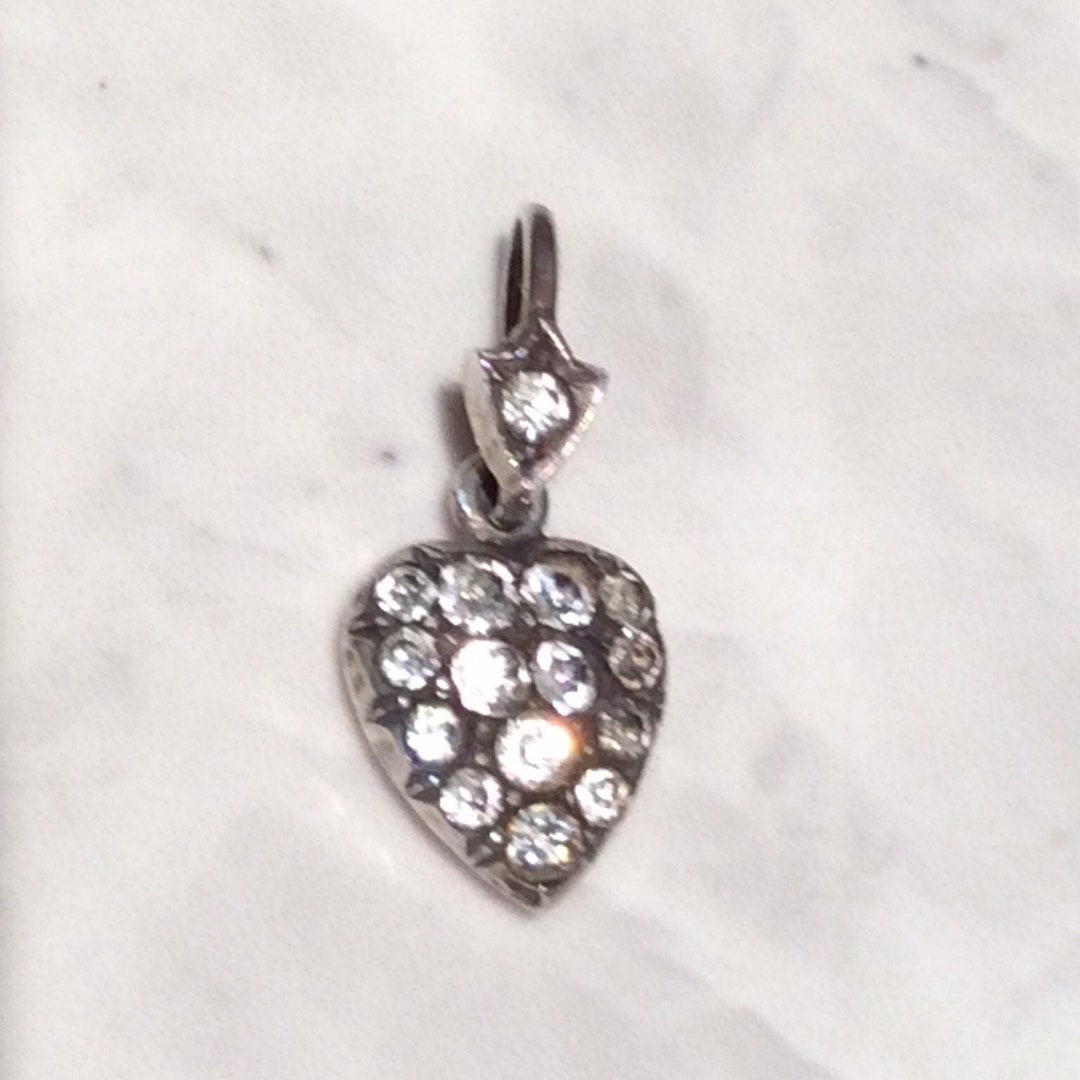 Antique Puffy Heart Paste Silver Pendant -1902 - Etsy