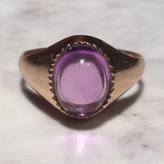 Antique Cabochon Spinel Chester Gold Signet Ring 9ct - Etsy