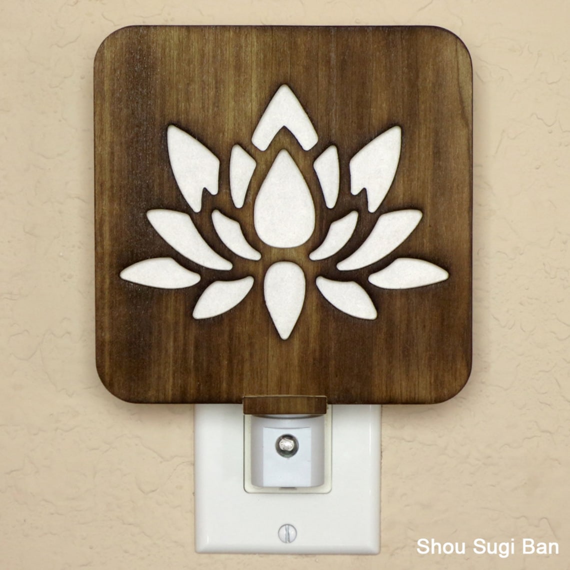 Lotus Flower Wood Night Light Handmade Decorative Night | Etsy