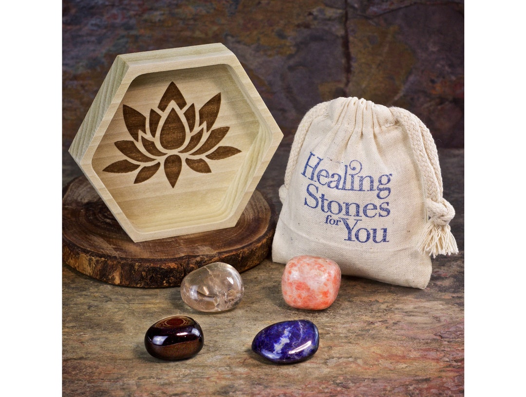 Step Into Your Power Crystal Intention Set With Optional Wood Dish ...