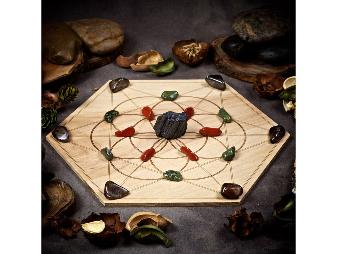 Large Protection and Grounding Crystal Grid Set | Sacred Geometry Grid ...