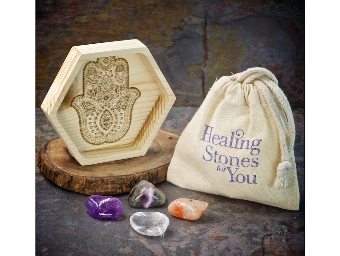 Enhance Intuition Crystal Intention Set With Optional Wood Dish Crystal ...