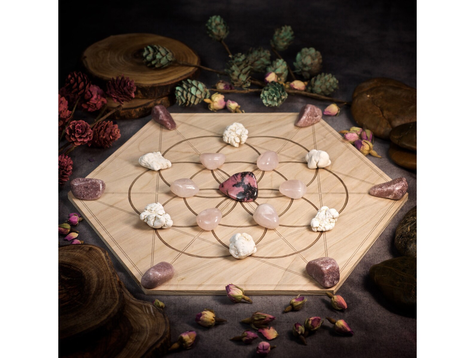 Large Attract Your Soulmate Crystal Grid Set | Crystals to Attract Love ...