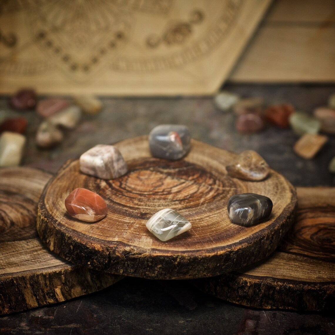 Six 6 Earth Moonstone Crystals for Grids Crystal Sets for | Etsy