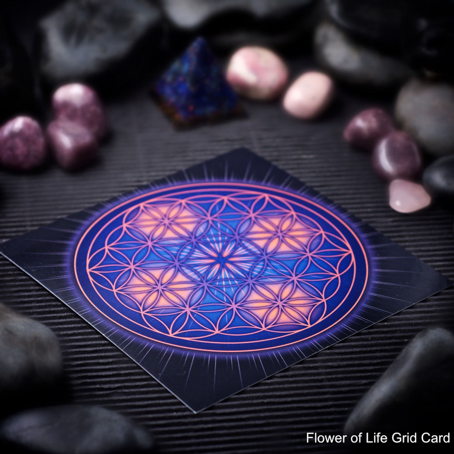 New Beginnings Mini Crystal Grid Set With Fluorite, Moonstone & Blue ...
