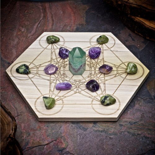 Crystal Grid Kit Mini Chakra Balancing ashoka Chakra Grid | Etsy