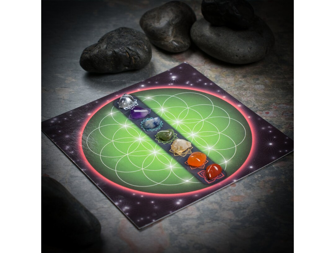 7 Chakra Crystal Mini Color Grid Set | Mini Chakra Crystal Travel Grid ...