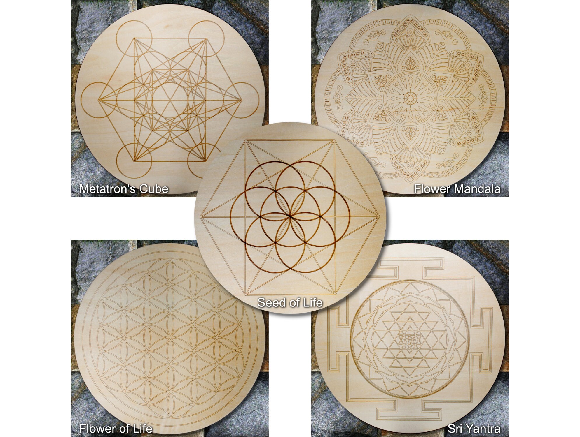 Large Strengthen Spiritual Power Crystal Grid Set | Your Choice of 12 ...