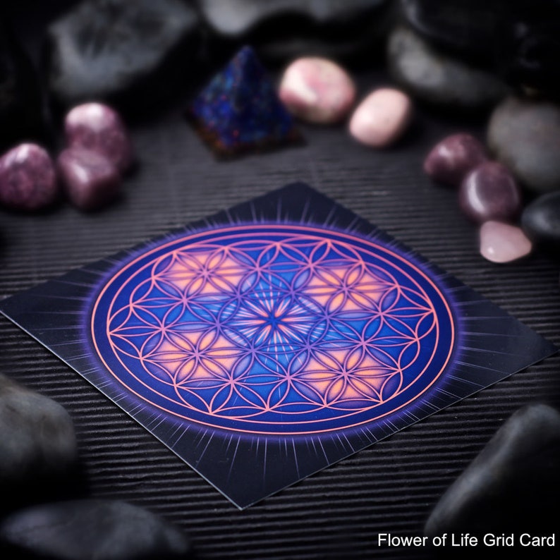 Mini Attract Love Crystal Grid Set With Rose Quartz, Prehnite, and Pink ...