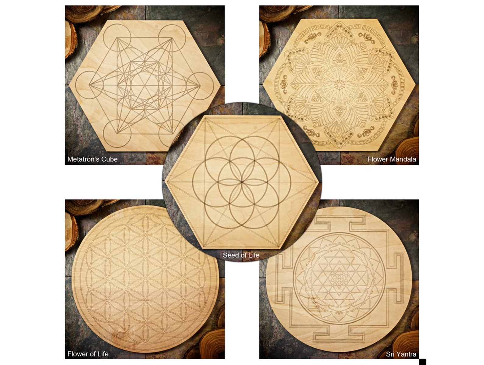 Large Protection and Grounding Crystal Grid Set Sacred - Etsy