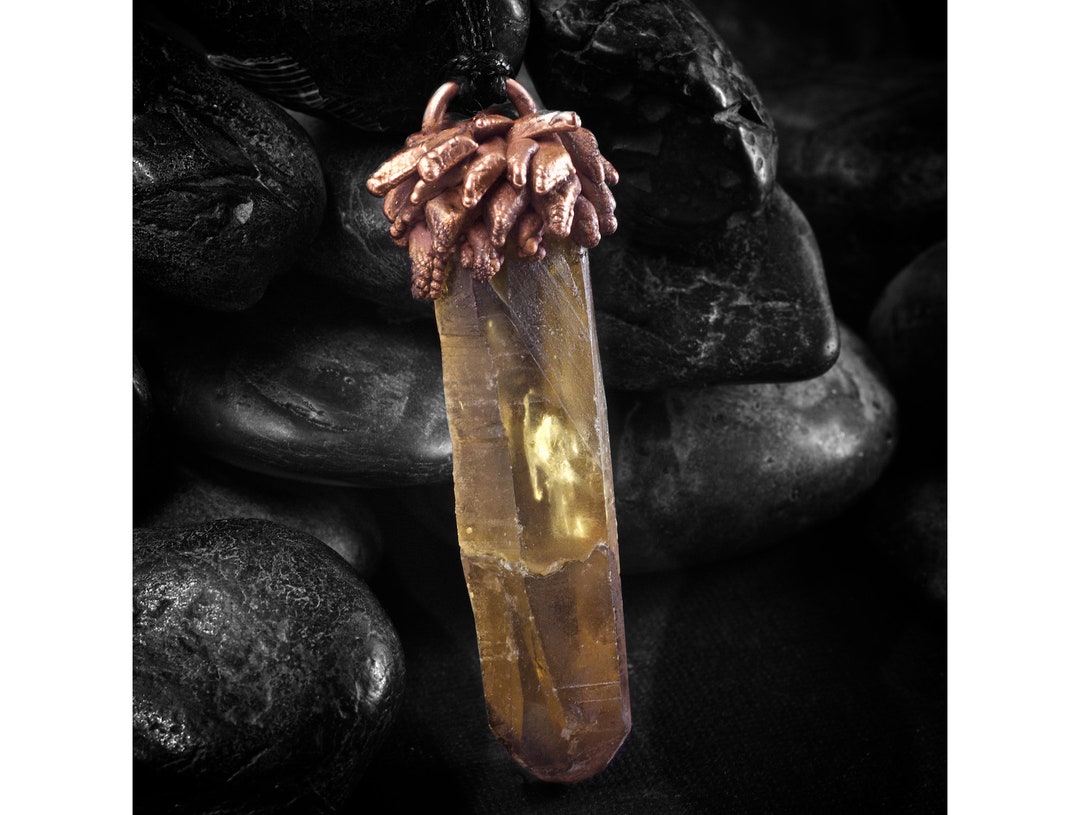 Congo Citrine Talisman Point Pendant – A | Electroformed Crystal ...