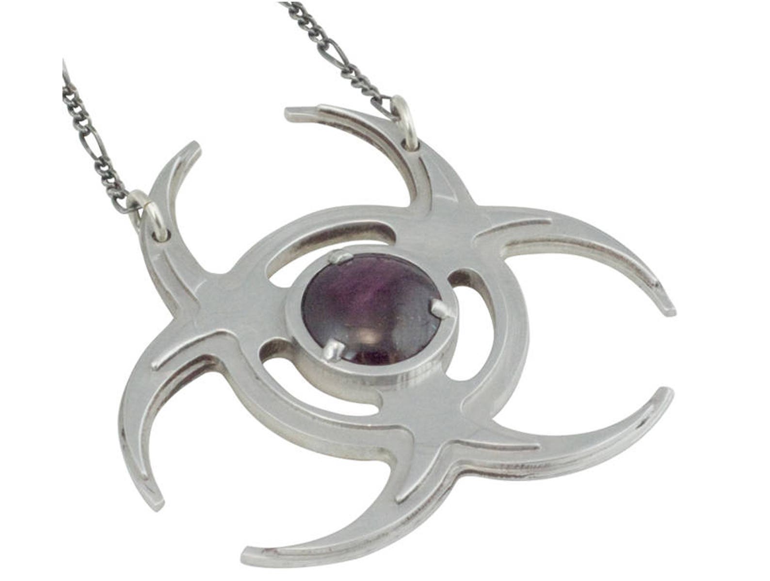 Ruby Biohazard Pendant - Etsy