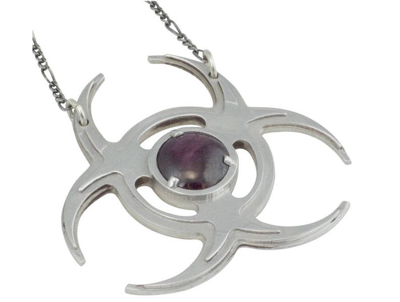 Ruby Biohazard Pendant | Etsy