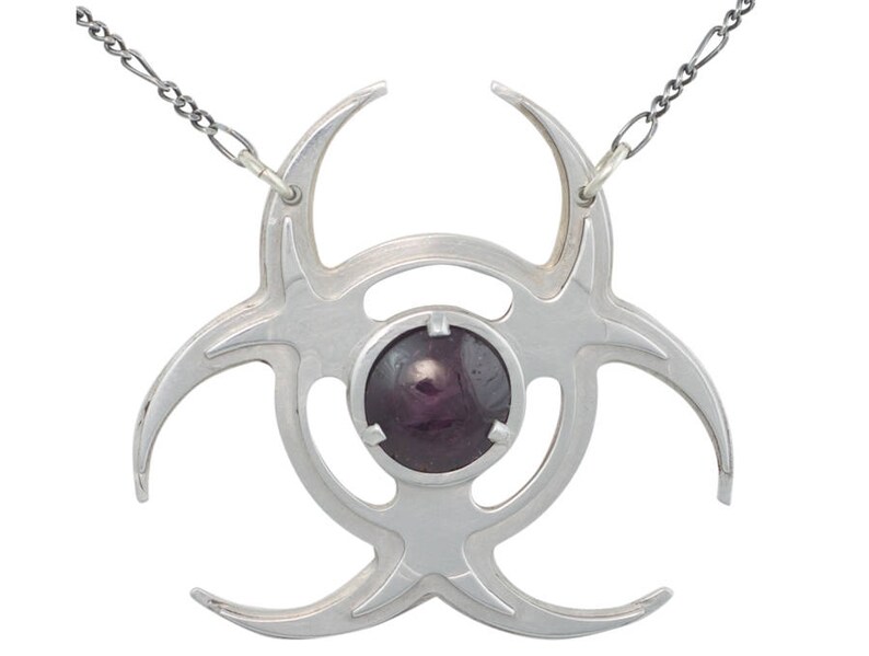 Ruby Biohazard Pendant | Etsy