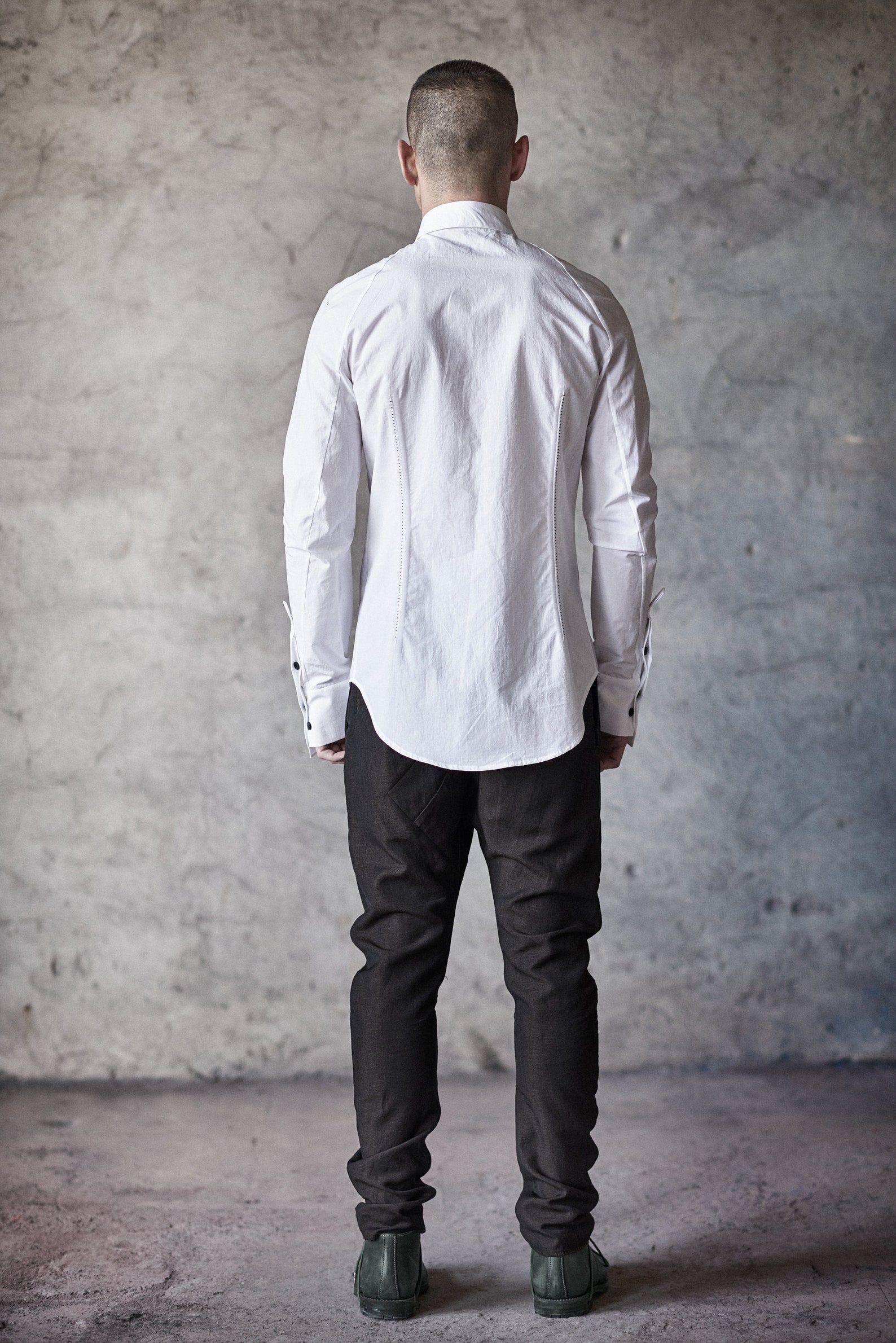 Long Sleeved Mens Shirt / Elongated Shirt / Optical White Shirt ...