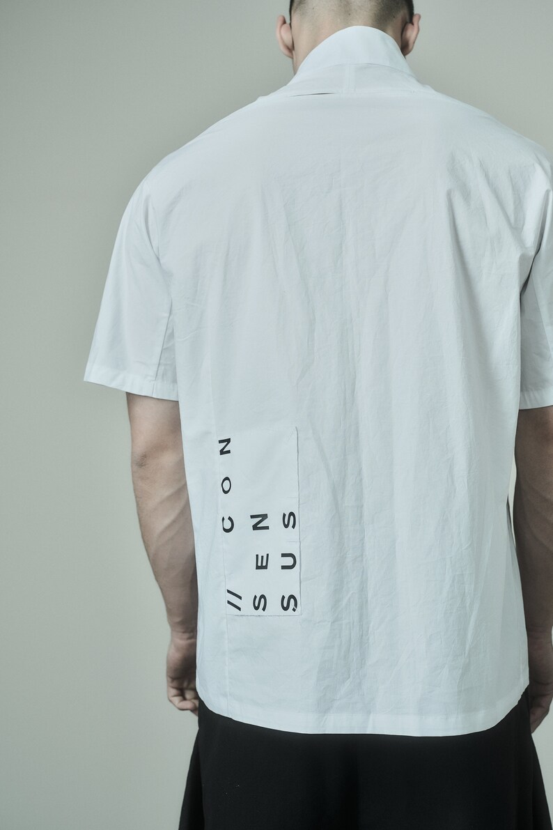 Oversized Washed White Shirt With Half Sleeves POWHA - Etsy