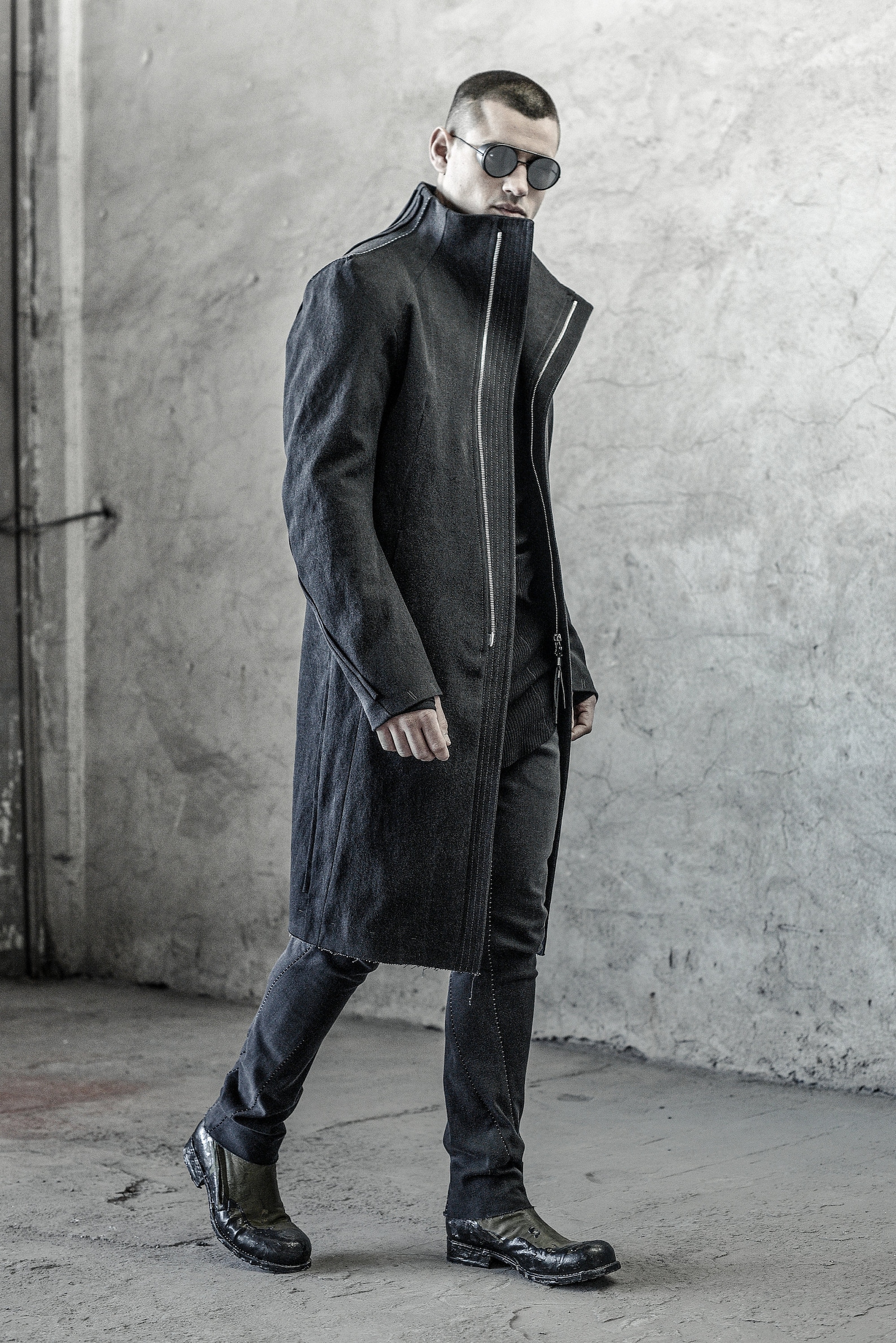 Phantom Charcoal Washed Denim Coat/ Extravagant Mens Clothing ...