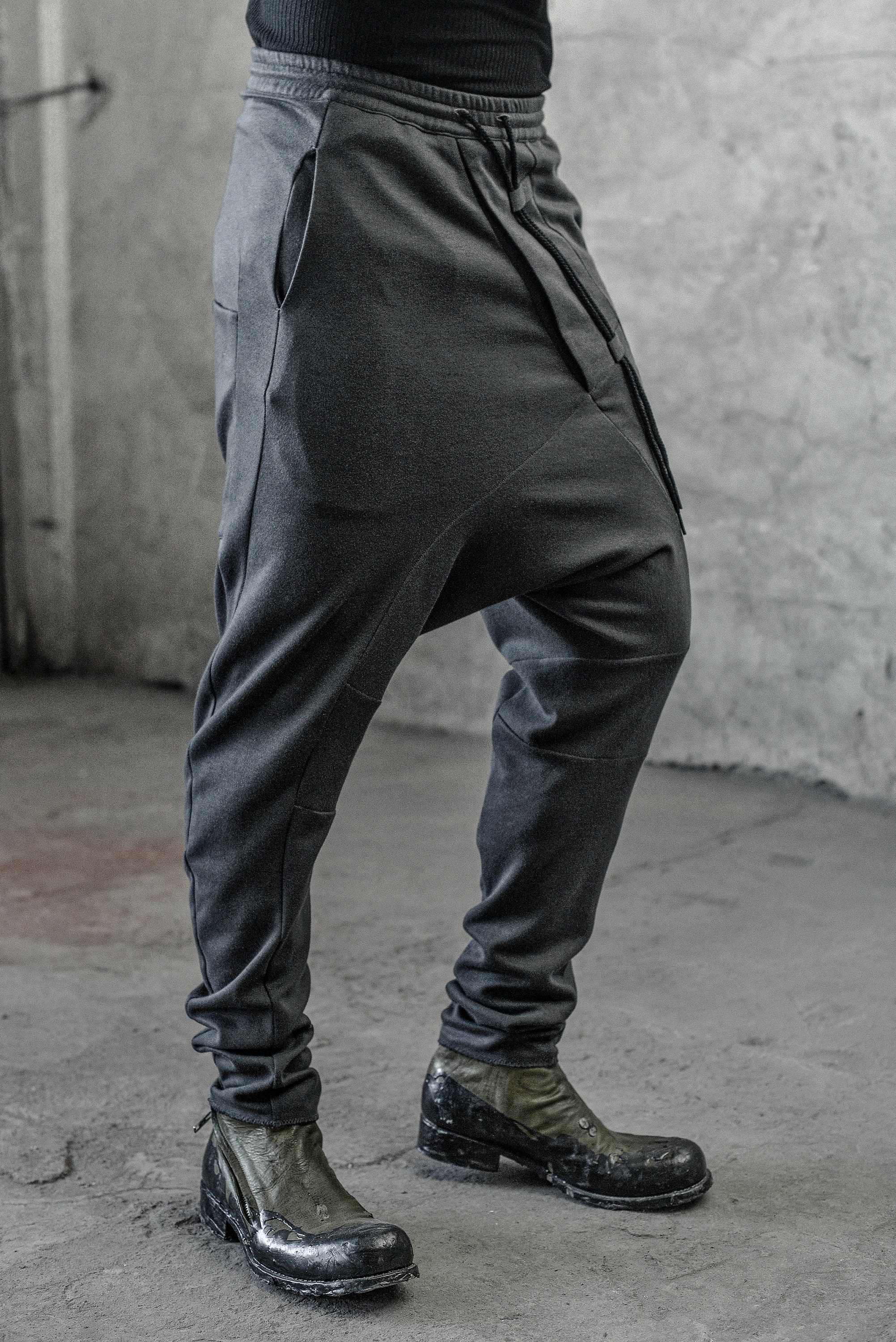 Drop Crotch Track Trouser/ Mens Drop Crotch Futuristic Pants/ - Etsy