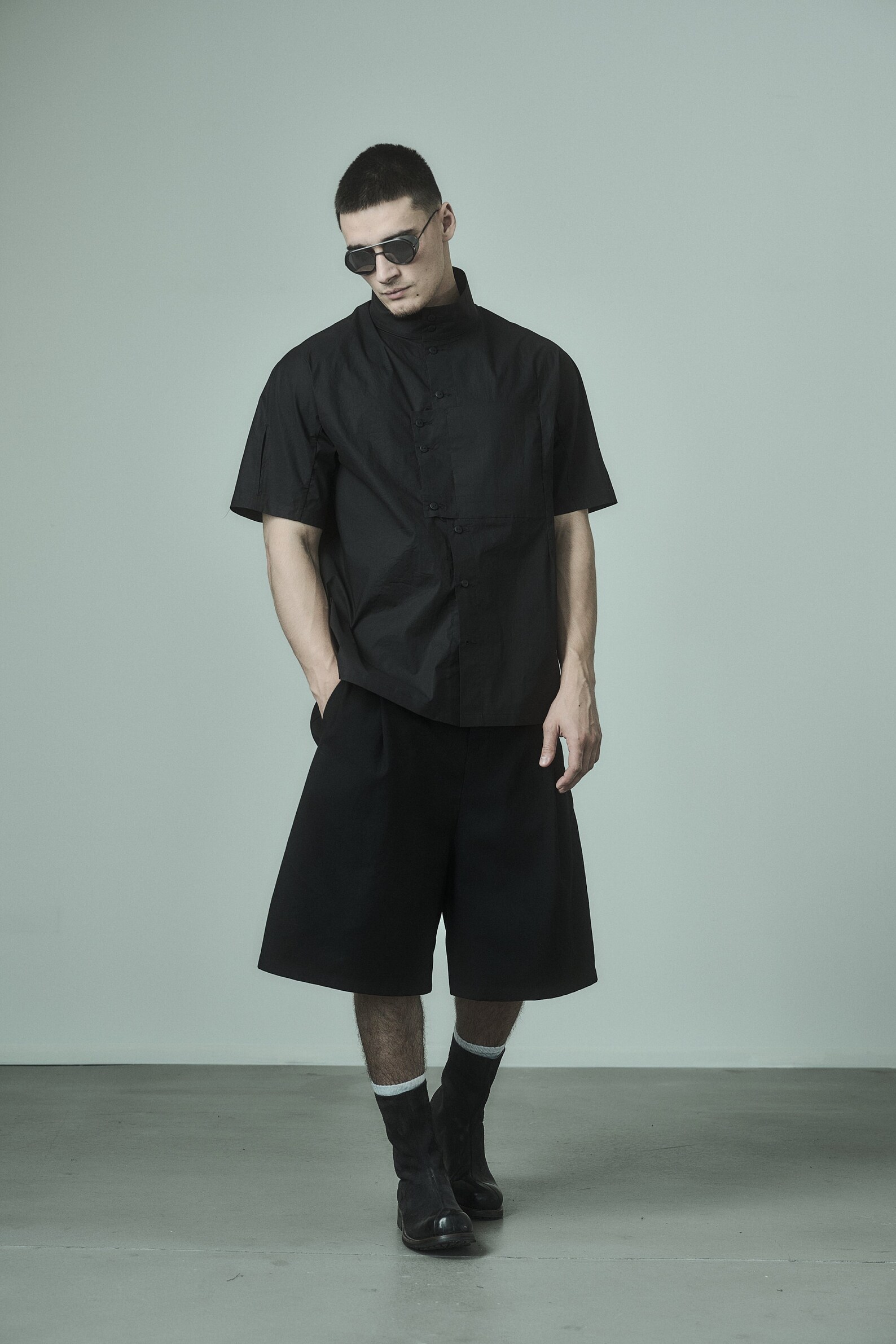 Oversized Washed Black Shirt With Half Sleeves POWHA - Etsy