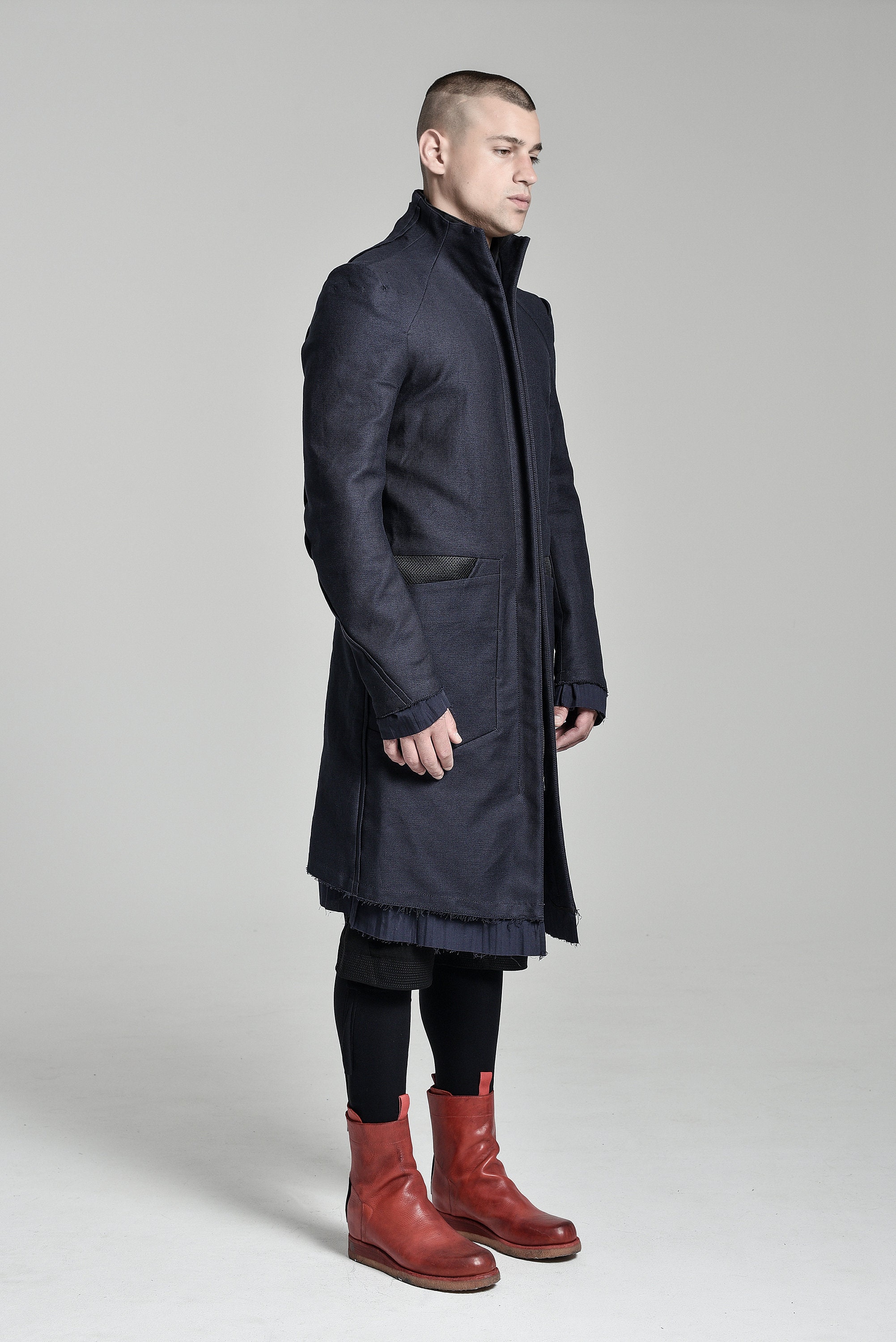 Futuristic Mens Coat / Slim Fit Coat / Cotton Mens Parka / Extravagant ...