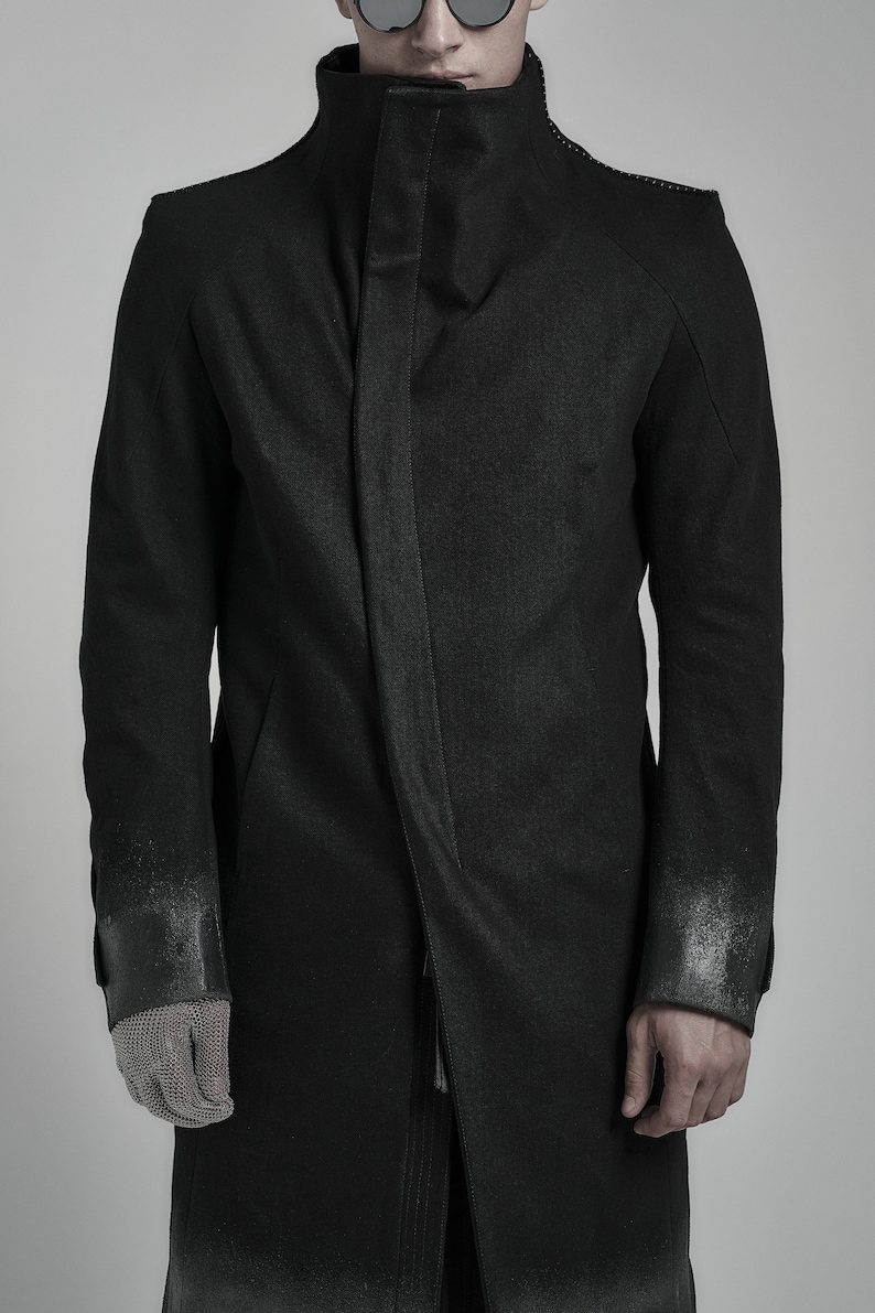 Phantom Washed Black Denim Coat optional Rubber Coating - Etsy