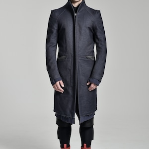 Futuristic Mens Coat / Slim Fit Coat / Cotton Mens Parka / Extravagant ...