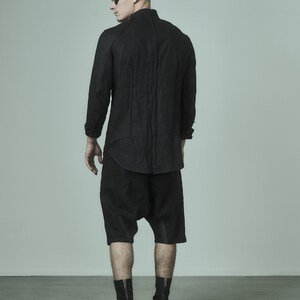 Facet Boiled Linen Black Shirt POWHA - Etsy