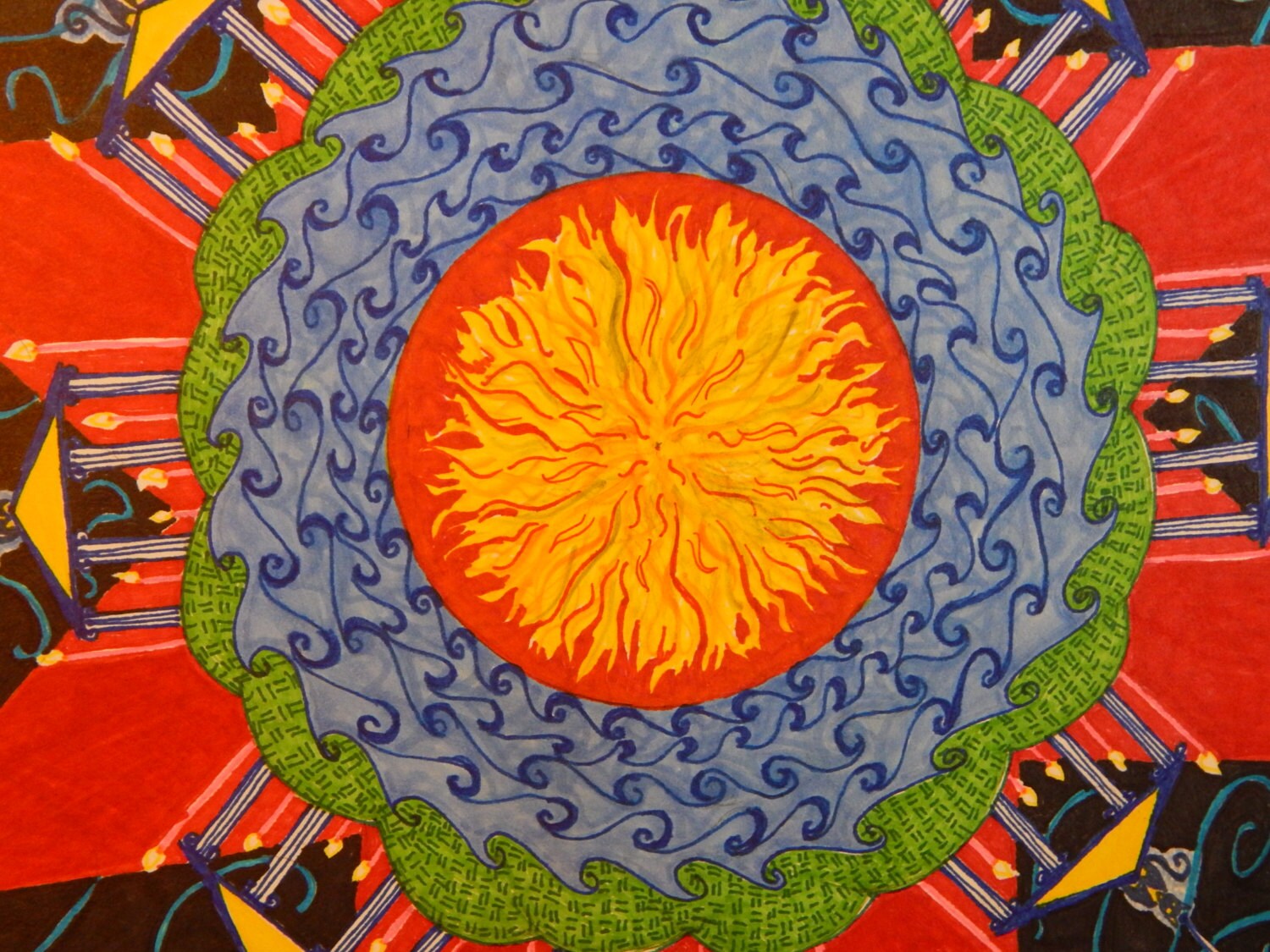 Acht Punkt Stern Mandala mit Bergen | Etsy